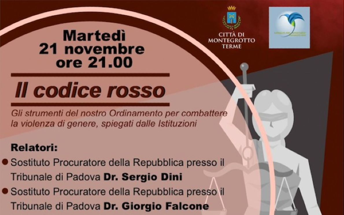 Codice rosso contro la violenza sulle donne: a Montegrotto un incontro con i pm Dini e Falcone ...